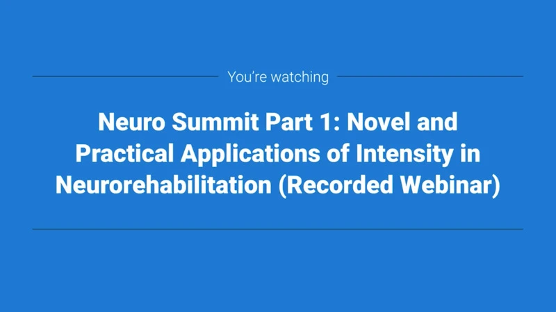 Neuro Summit Part 1: Novel and Practical Applications of Intensity in ...