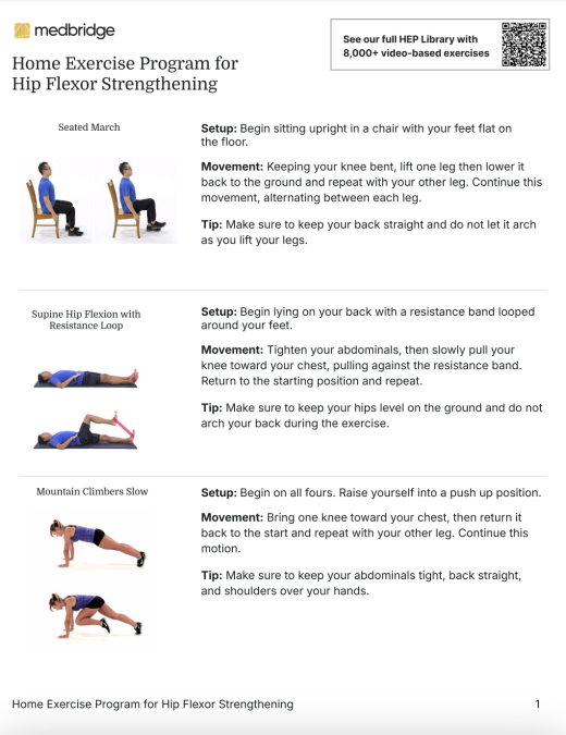 Download Free Hip Flexor Strengthening Exercises PDF | Medbridge