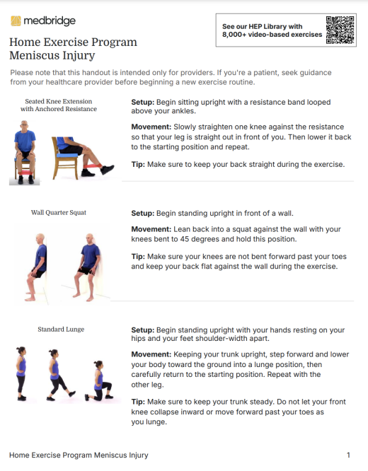 Effective Meniscus Injury Exercises for Rehabilitation and Recovery | Medbridge