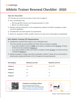 2025 Athletic Trainer BOC CEU Requirements: Recertification Quick ...