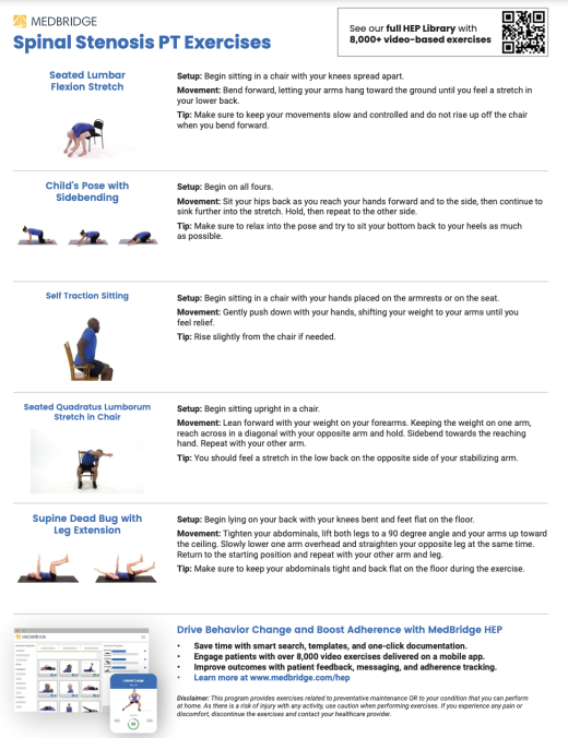Download a Free Spinal Stenosis Physical Therapy Exercises PDF | Medbridge